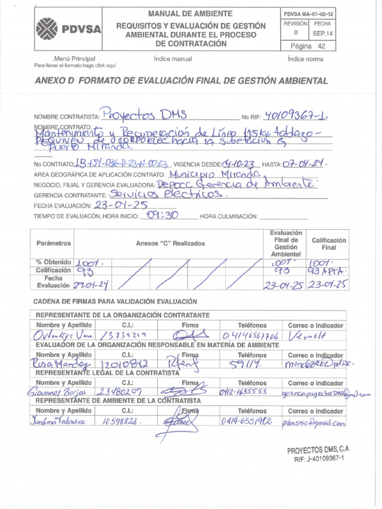 Anexo D Emp Proyectos Dms | PDF