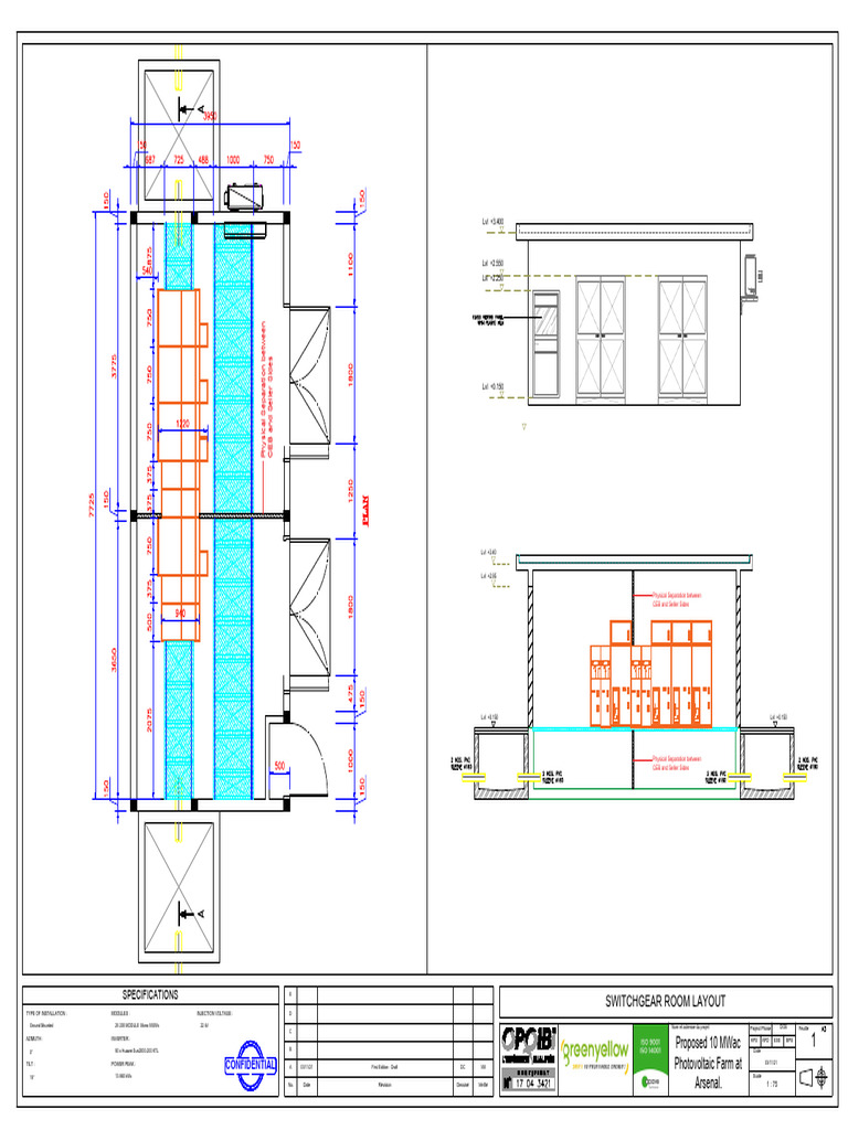 CEB 13,8 KWC - Switchgear Room Layout | PDF | Electronics | Power ...
