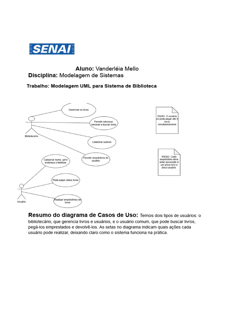 Modelagem UML para Sistema de Biblioteca | PDF