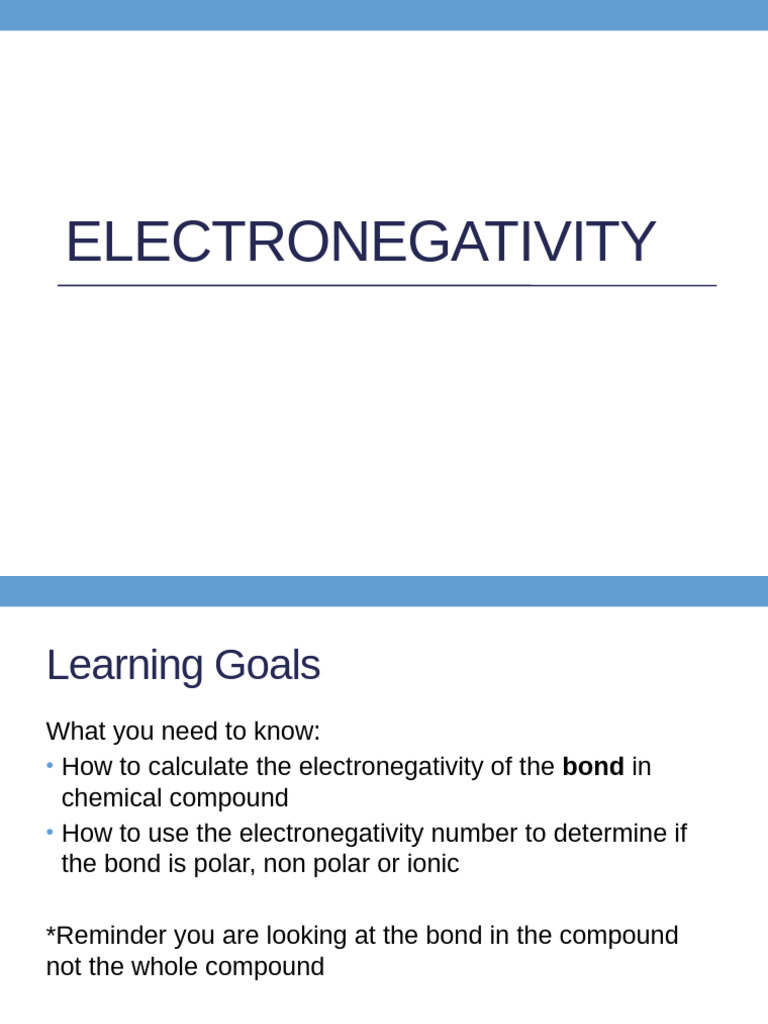 Electronegativity Lesson 5 | PDF