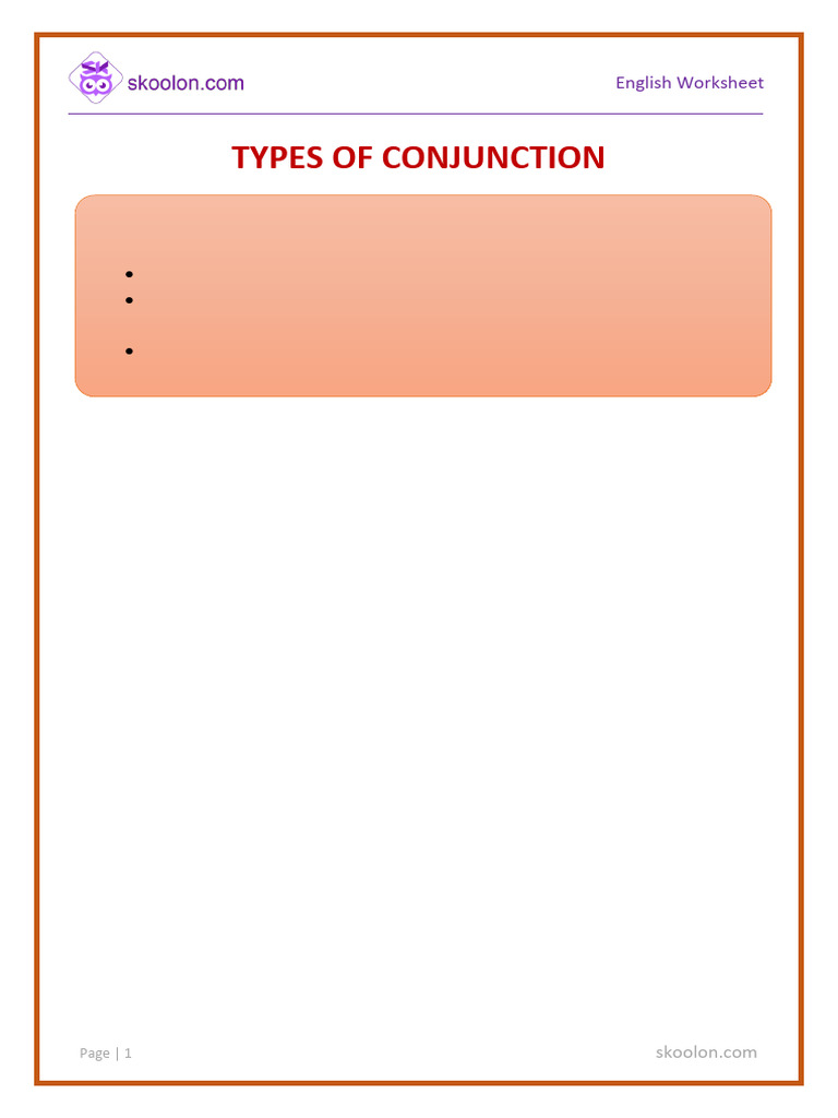 G3 English Types of Conjunctions 410 | PDF | Syntactic Relationships | English Grammar