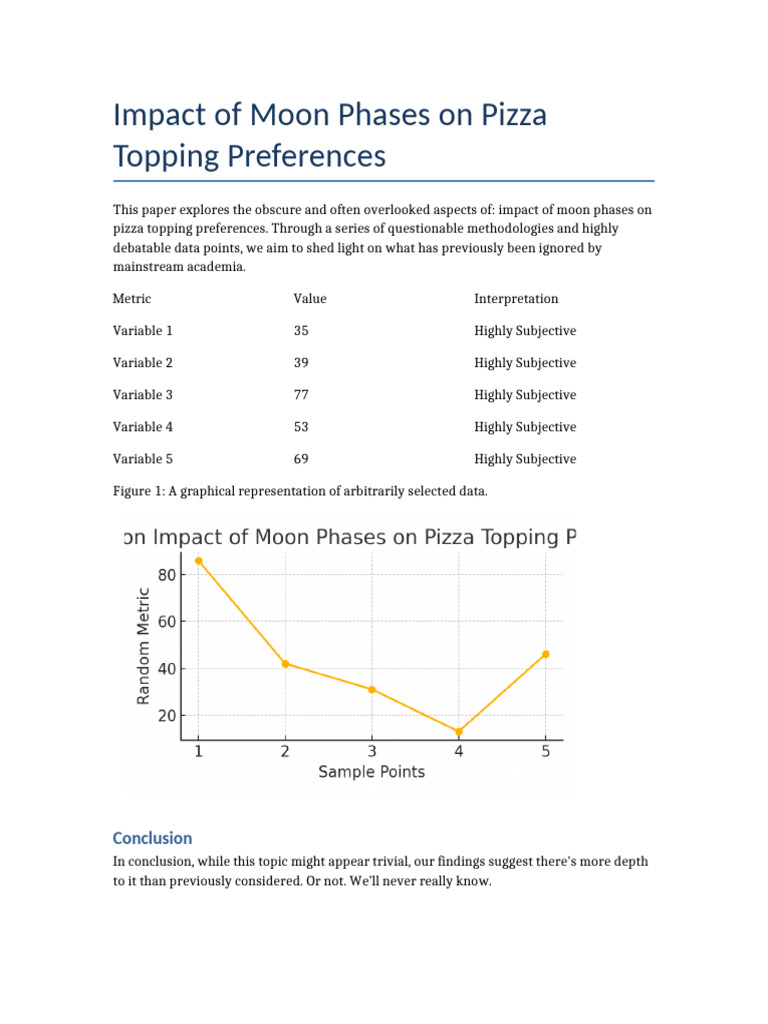Impact of Moon Phases On Pizza Topping Preferences Stupid5 | PDF