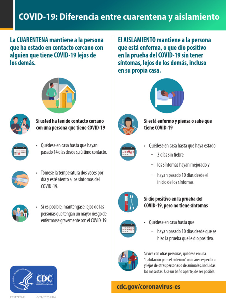 Diferencia Entre Aislameinto y Cuarentena | PDF