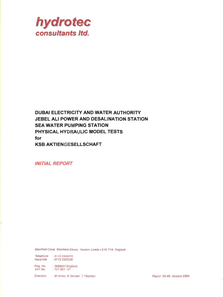 Physical Hydraulic Model Tests | PDF