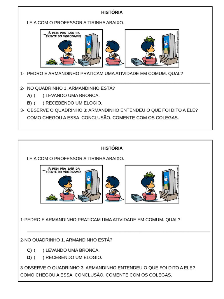 Tirinha ARMANDINHO | PDF