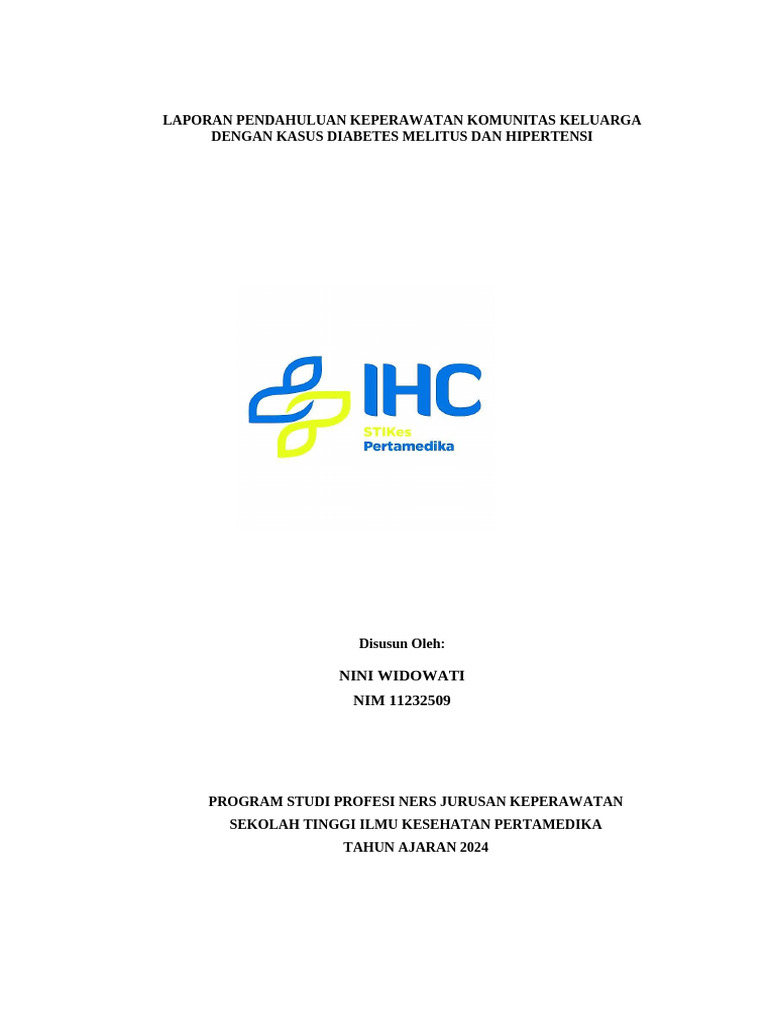 LP Keluarga Hipertensi DM Nini | PDF