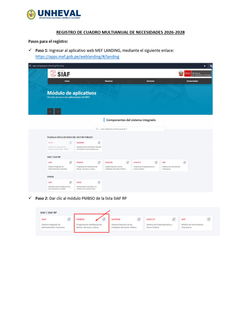 Registro CMN 2026-2028 en MEF Landing | PDF