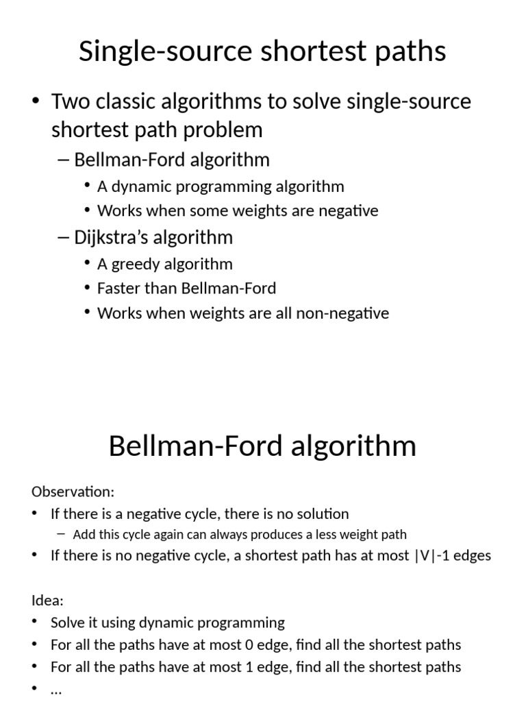 Bellman Ford & Floyd Warshall | PDF | Algorithms And Data Structures ...