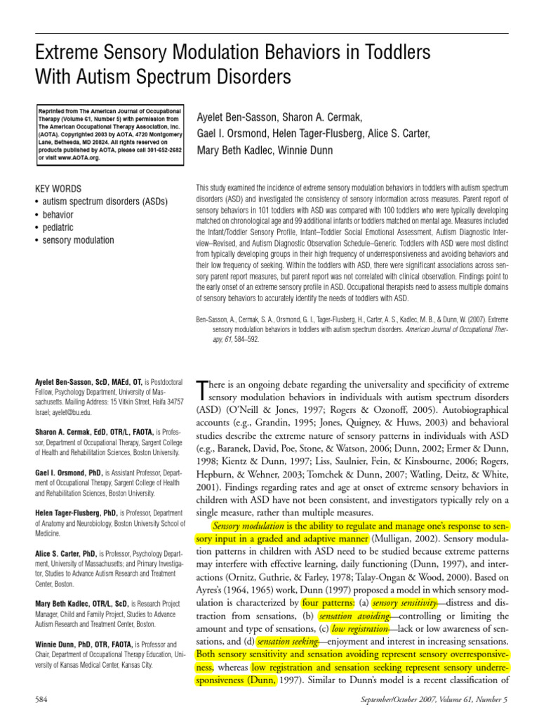 Behaviors in Toddlers With Autism | PDF | Autism | Attention Deficit Hyperactivity Disorder