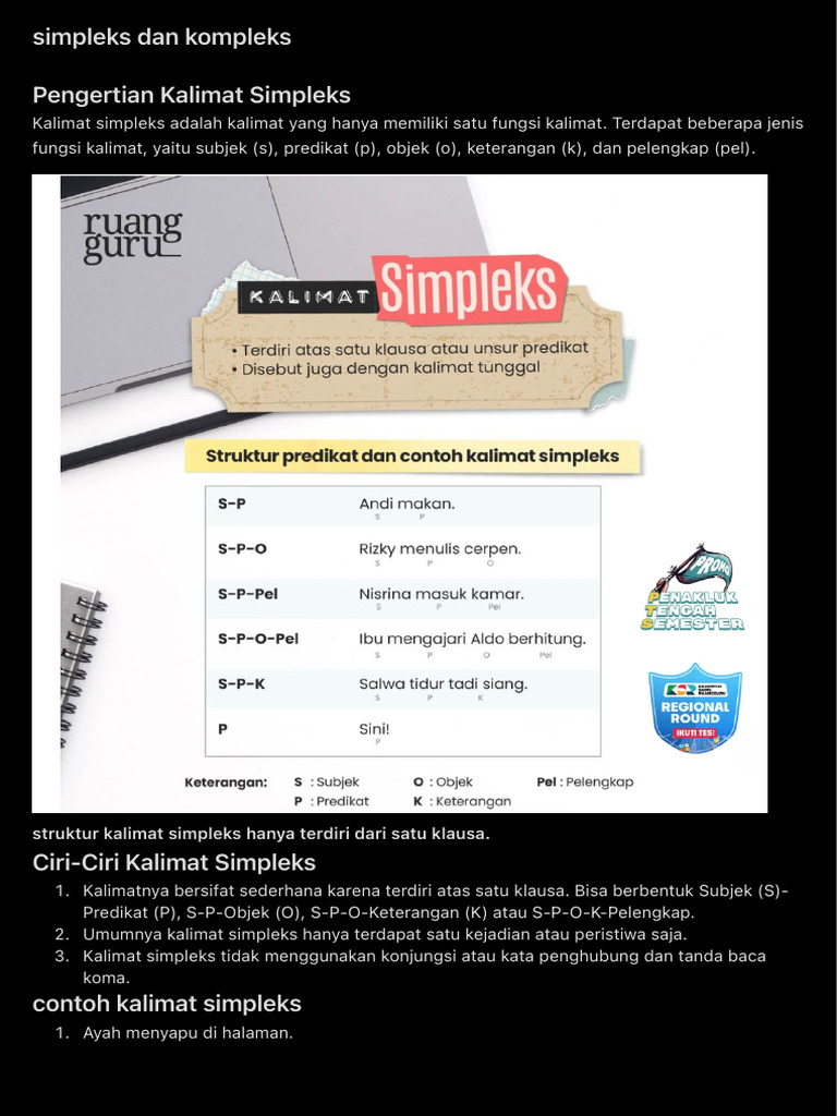 Simpleks Dan Kompleks | PDF