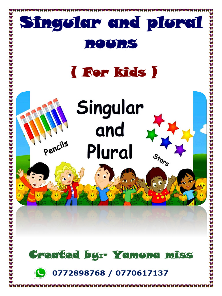 Singular & Plural Nouns Activities For Kids | PDF | Plural | Syntax