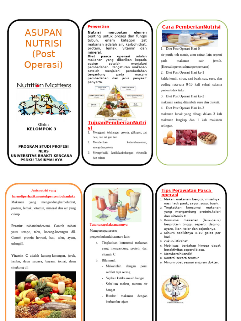 Leflet Nutrisi Post Operasi | PDF