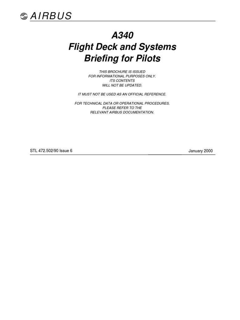 A340 Flight Deck and Systems Briefing For Pilots | PDF | Aircraft ...