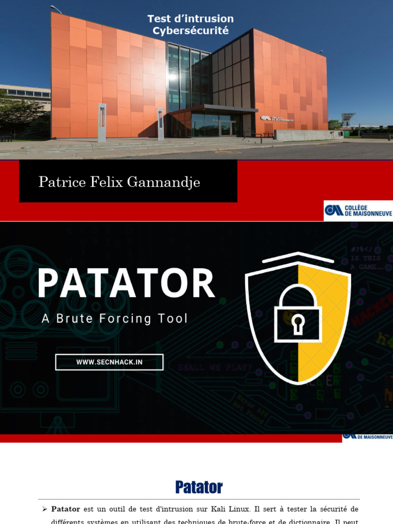 Guide d'utilisation de Patator en cybersécurité | PDF | Protocole de ...
