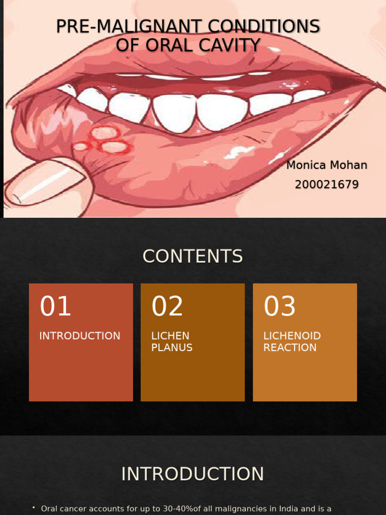 Pre-Malignant Conditions of Oral Cavity | PDF | Medical Specialties ...