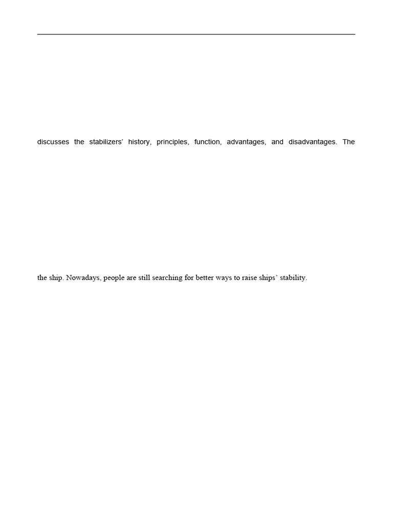 Study On Modern Ship Stabilizer Technology | PDF | Ships | Rudder