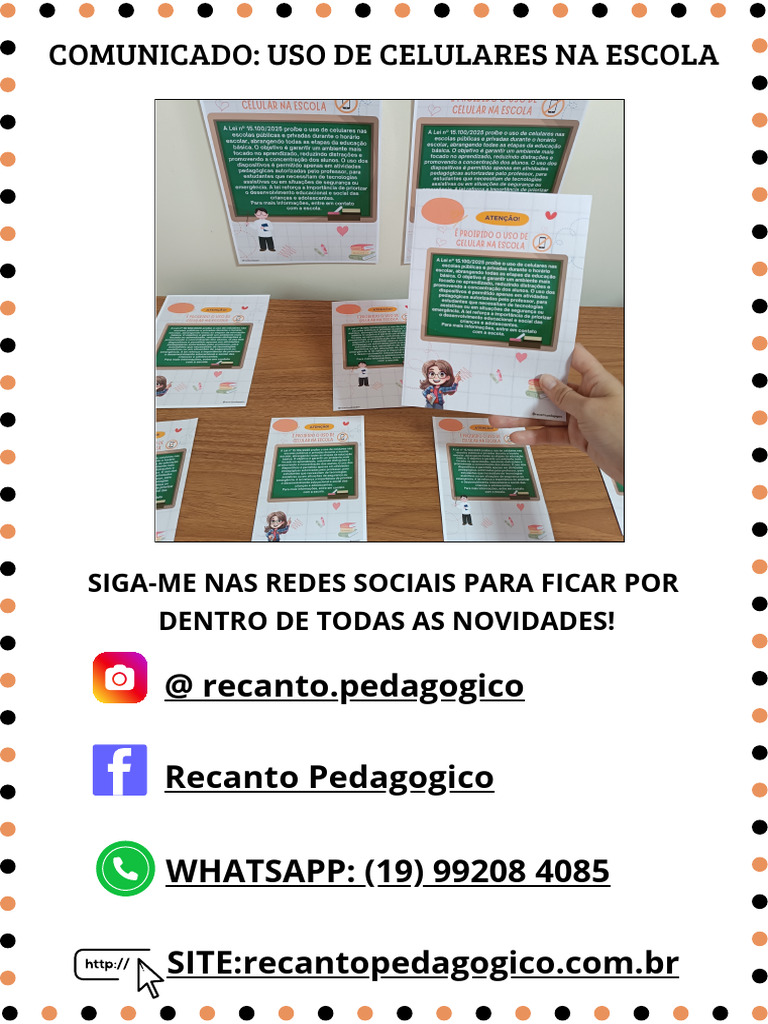 Comunicado -Uso de Celulares Na Escola | PDF | Pedagogia | Escolas