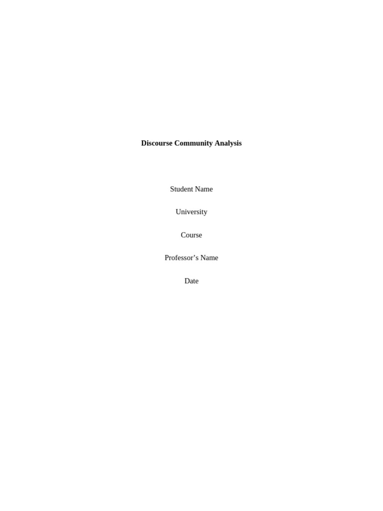 Discourse Community Analysis | PDF | Community | Communication