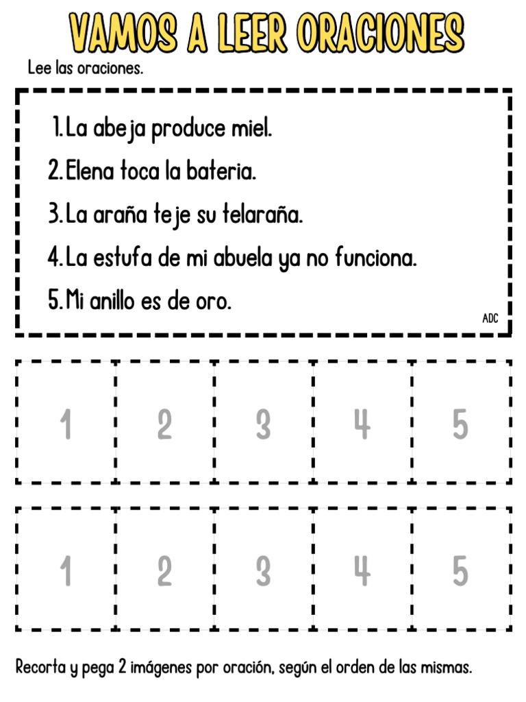 Vamos A Leer Oraciones Adc | PDF