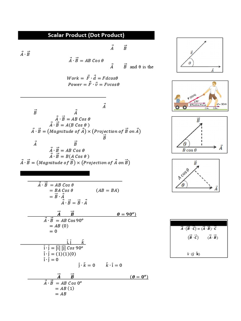 Physical Interpretation of Scalar Product | PDF | Euclidean Vector ...