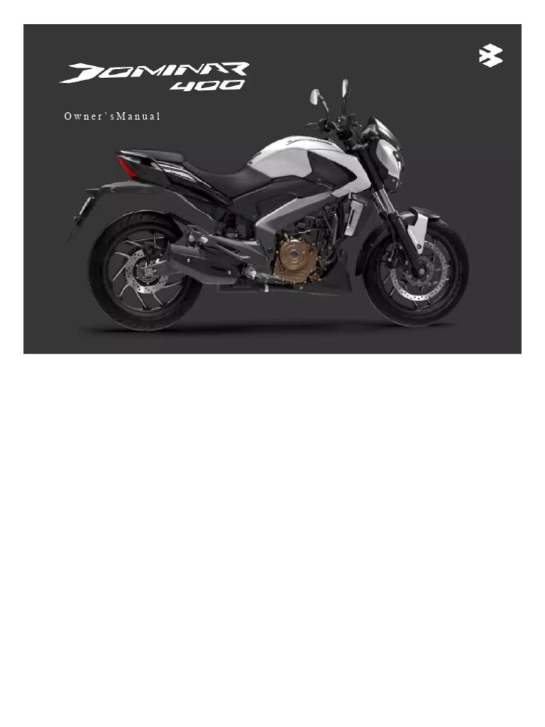 User Manual Bajaj Dominar 400 (2017) (English - 40 Pages) | PDF