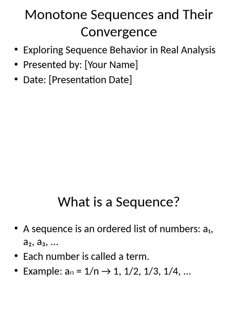 Monotone Sequences Presentation | PDF