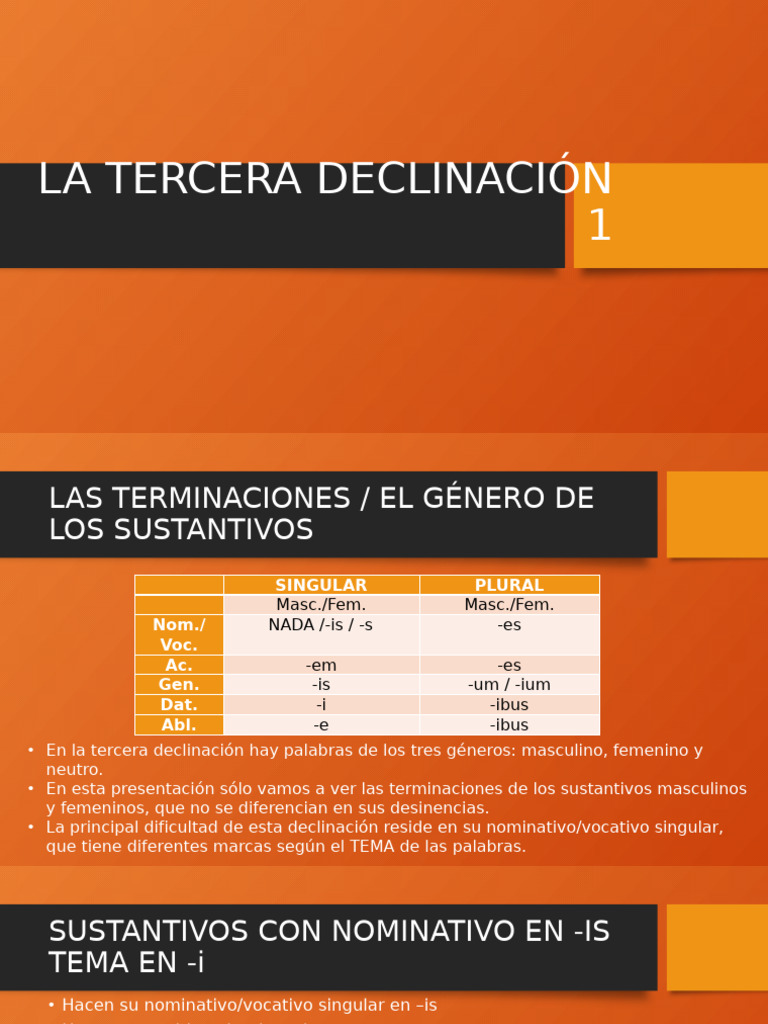 La Tercera Declinación 1 | PDF | Morfología | Mecánica del lenguaje