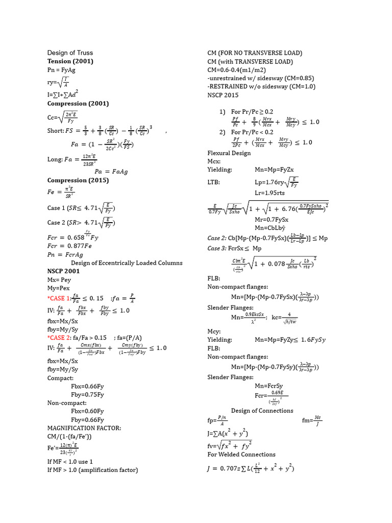 Truss and Column Design Principles | PDF | Structural Engineering