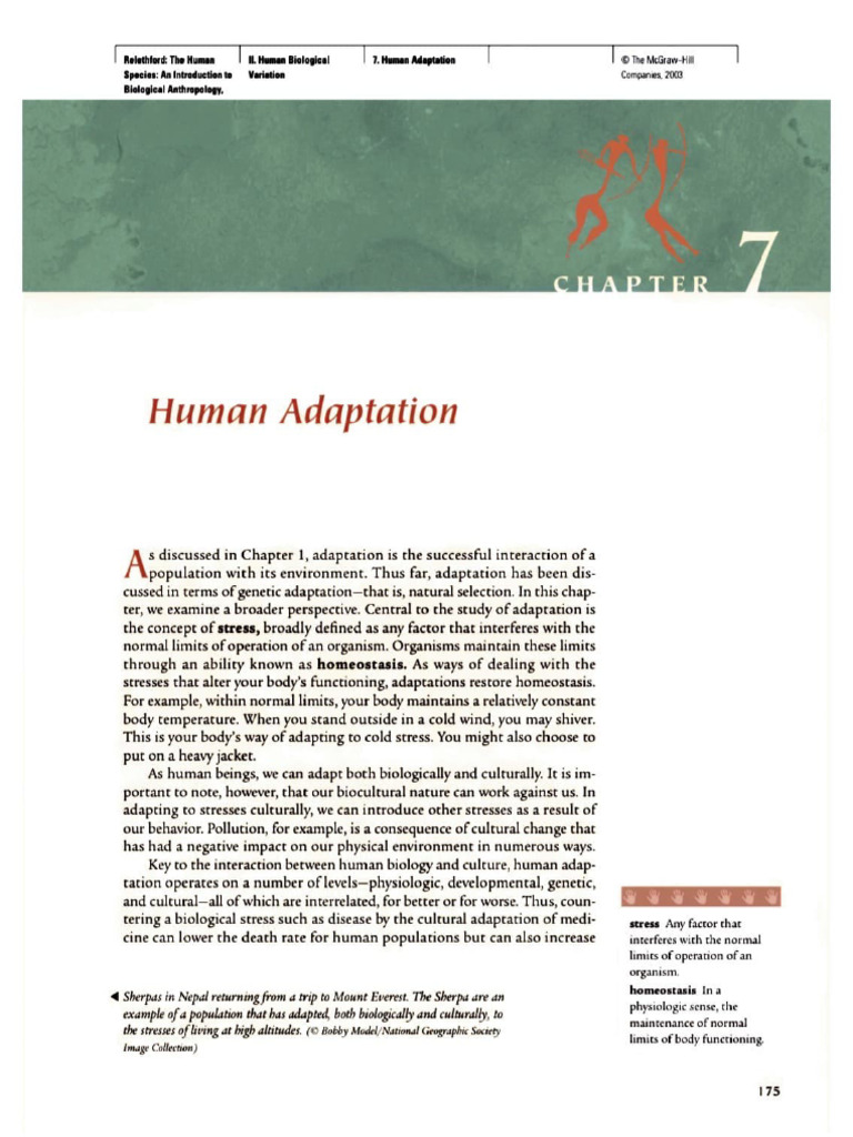 Human Adaptation: Physiologic & Cultural | PDF | Heat Transfer ...