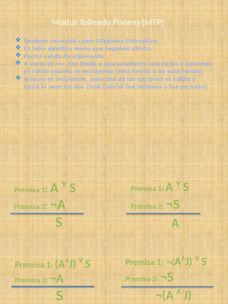 Modus Tollendo Ponens (MTP) | PDF