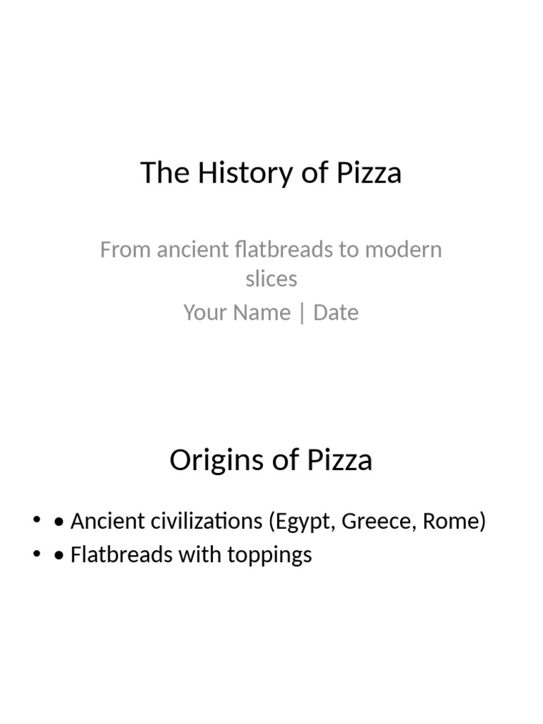 The History of Pizza | PDF