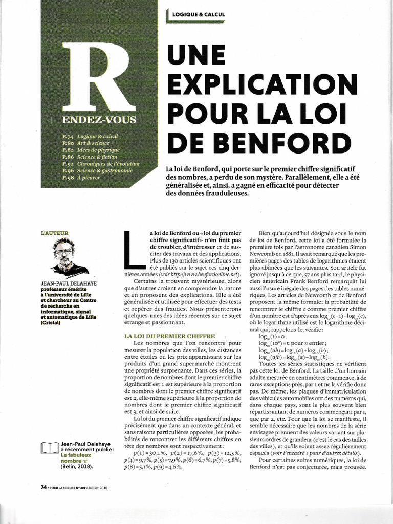 Comprendre la loi de Benford | PDF | Théorie statistique | Arithmétique