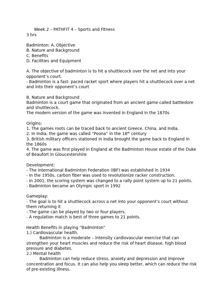 Week-2-Pathfit-4-handouts | PDF | Physical Fitness | Foot (Unit)