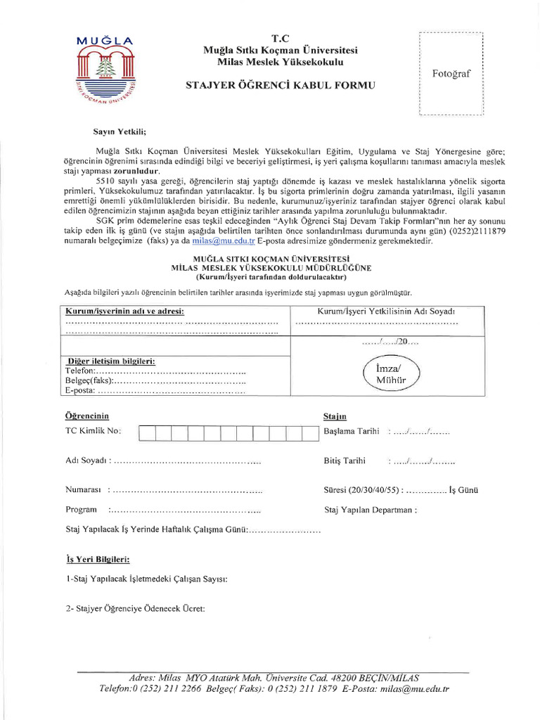 Staj Basvuru Evraklari PDF | PDF