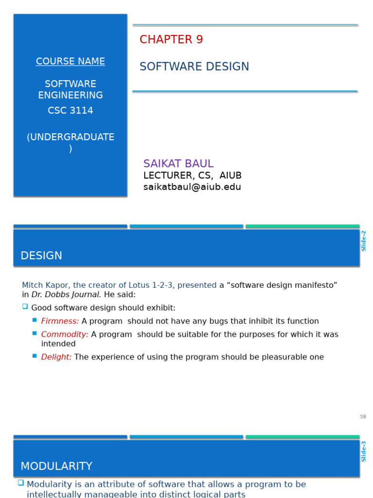 SE - Ch.09 - Software Design | PDF | Modular Programming | User Interface