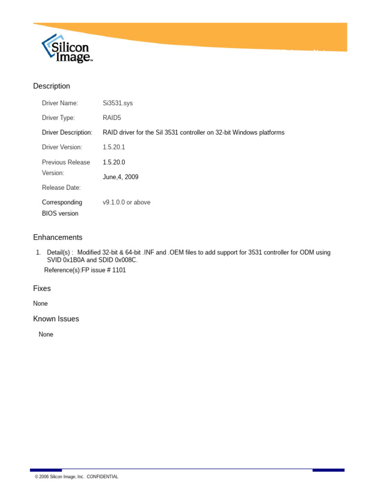 Internal Release Notes 3531 15200 | PDF