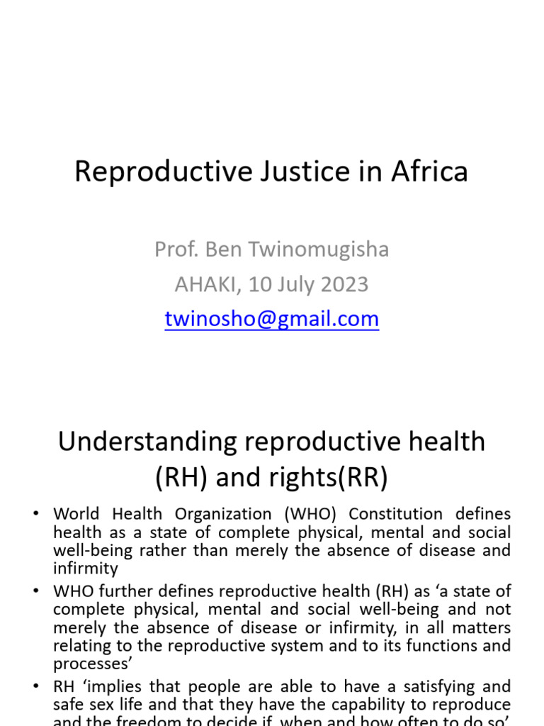 Reproductive Justice in Africa | PDF | Reproductive Rights | Family ...
