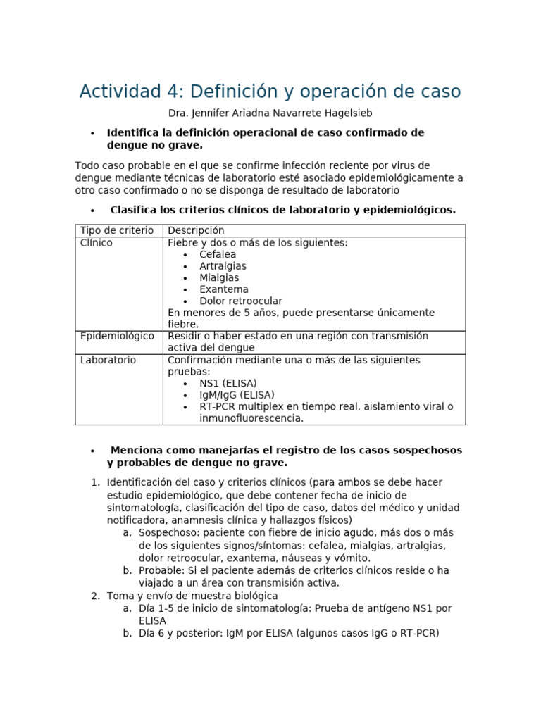 Actividad 4 Definición de Caso y Operacional | PDF | Elisa ...