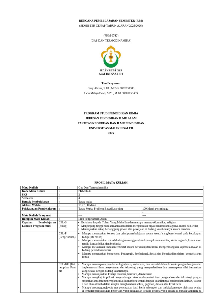 RPS Gas Dan Termodinamika 2025 | PDF