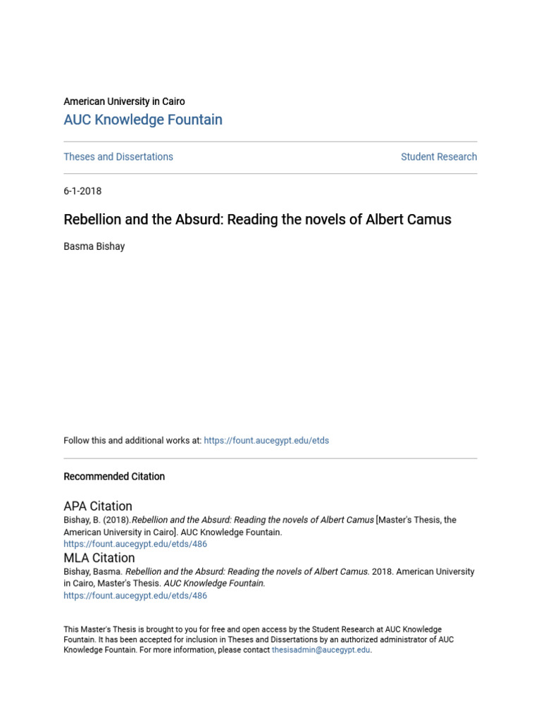 Document | PDF | Existentialism | Albert Camus