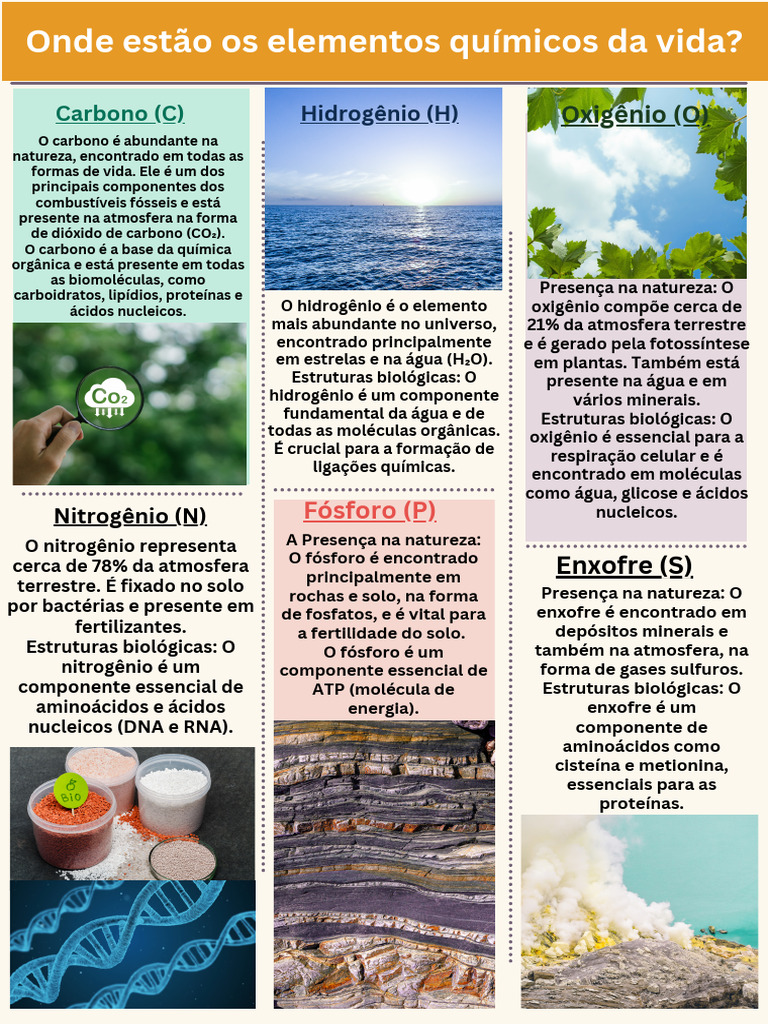 Onde Estão Os Elementos Químicos Da Vida. | PDF | Vida | Nitrogênio