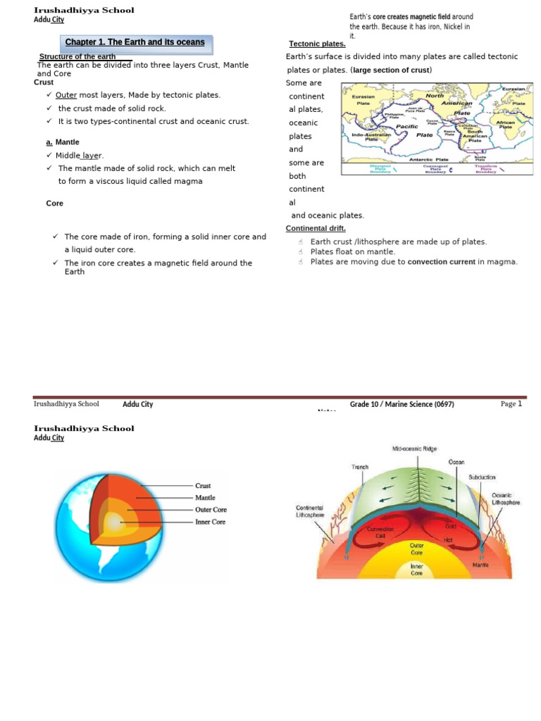 Marine Science Notes | PDF | Plate Tectonics | Oceans