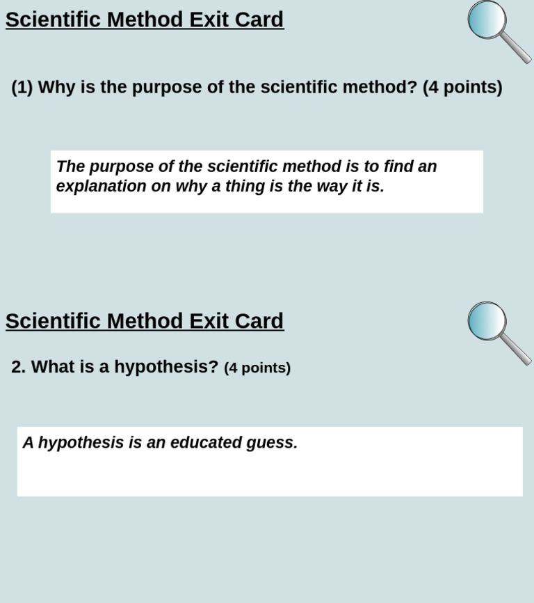AT - Scientific Method Exit Card-1 | PDF
