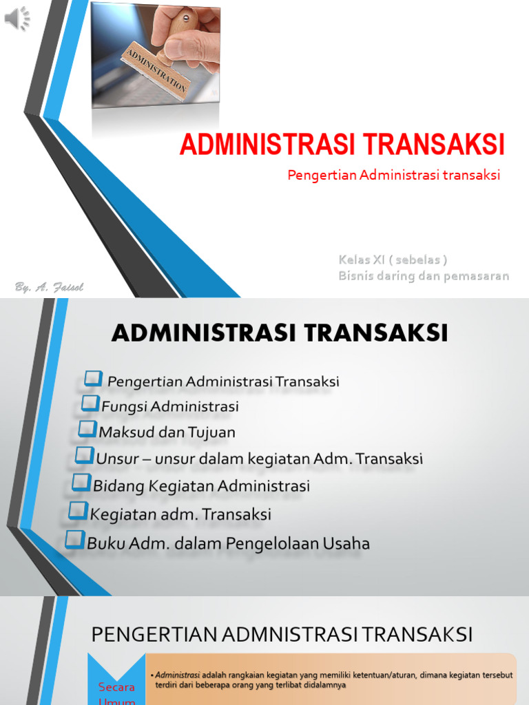Materi 1_ ADMINISTRASI TRANSAKSI | PDF