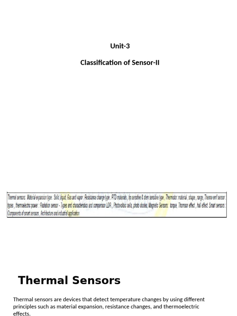 Classification of Sensors 2 | PDF | Semiconductors | Thermometer
