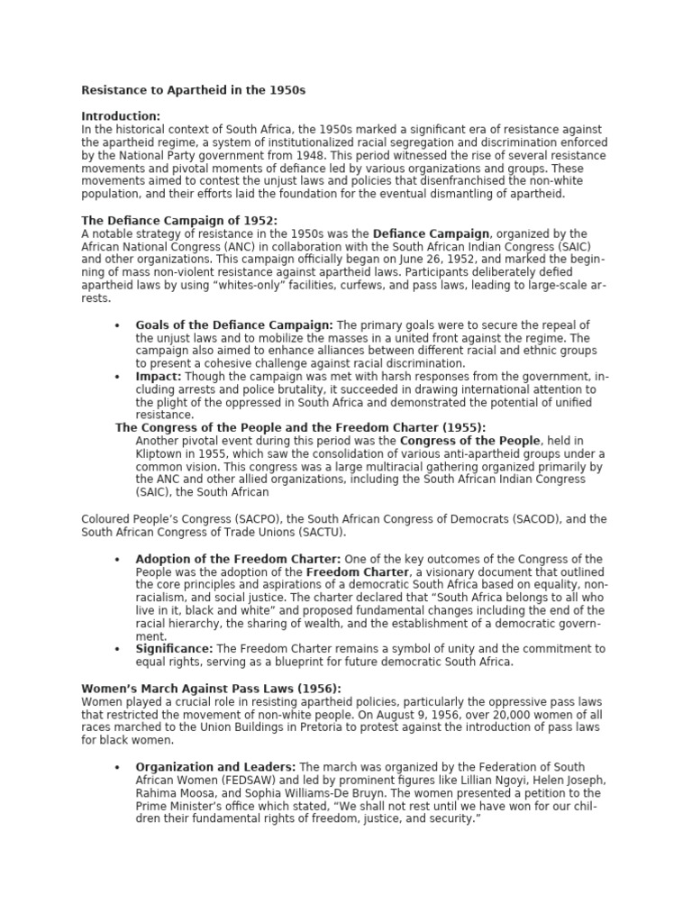 History Info Assigment Grade 11 | PDF | Apartheid | African National ...