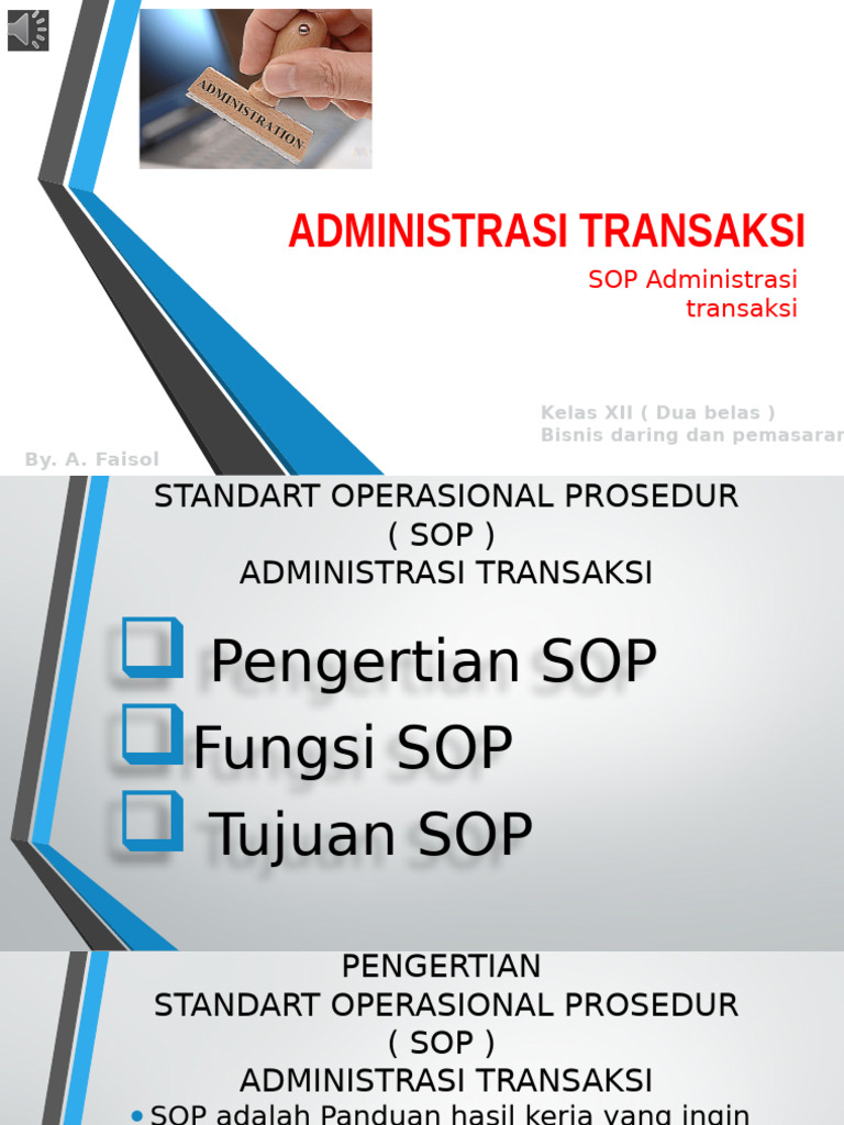Materi 4 - SOP ADMINISTRASI TRANSAKSI | PDF