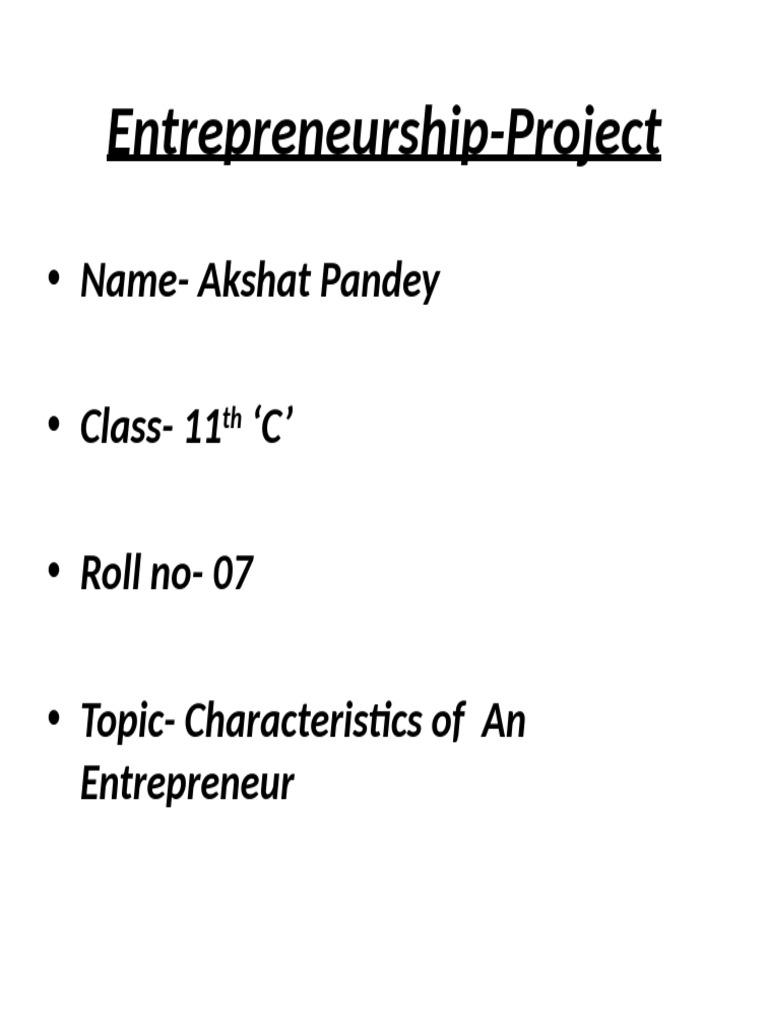 Characteristics of An Entrepreneur | PDF | Entrepreneurship | Cognition
