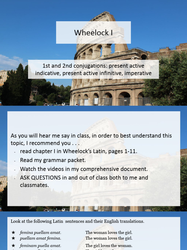 Wheelock I - Fall 2022 | PDF | Grammatical Number | Grammatical Conjugation