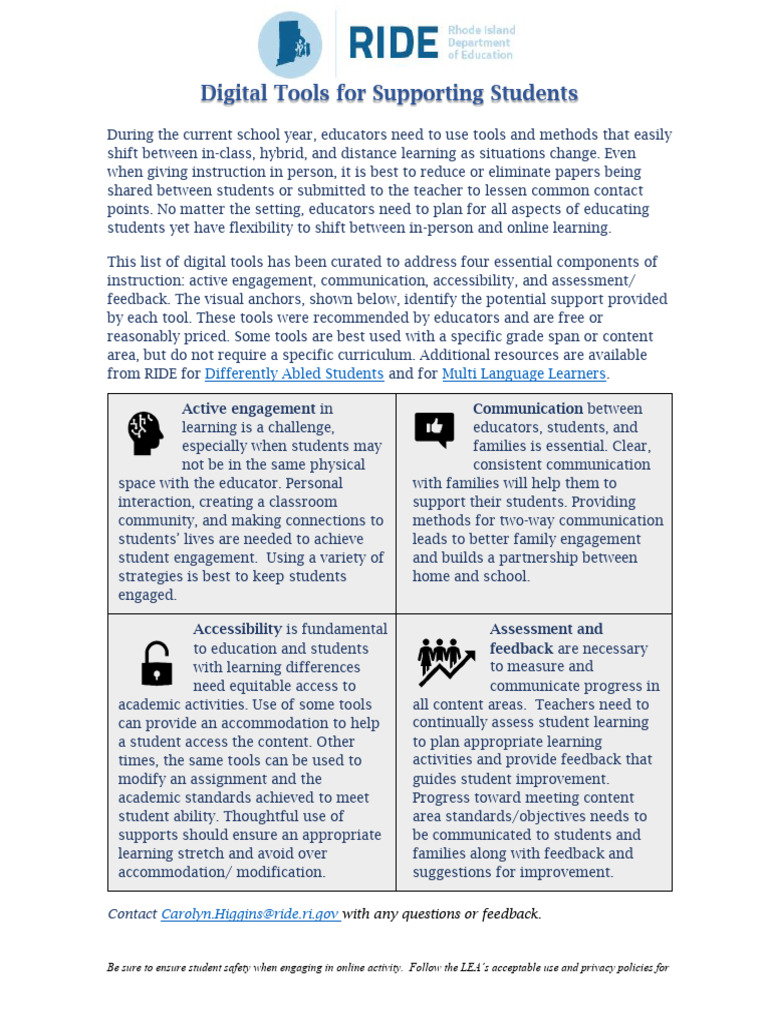 Digital Tools For Supporting Students | PDF | Teachers | Human ...